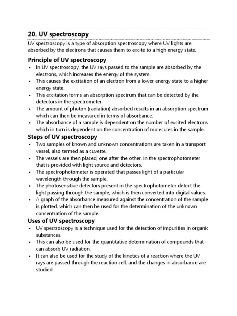 Principle of UV Spectros | PDF | Ultraviolet–Visible Spectroscopy ...