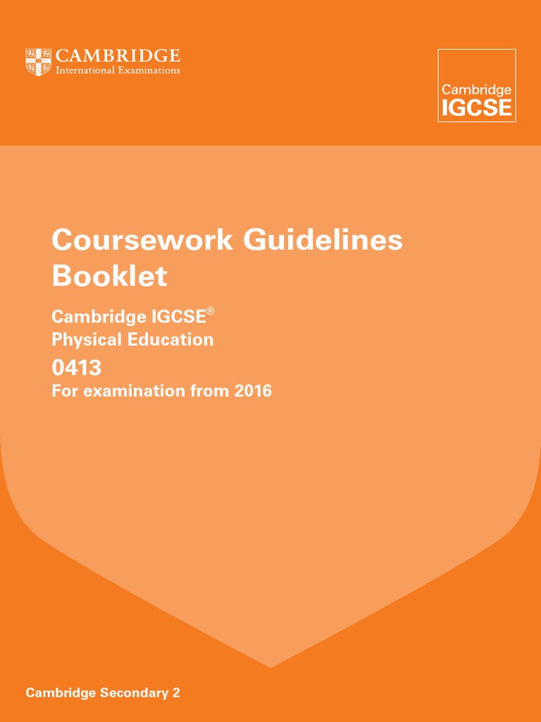 Coursework Guidelines Booklet: Cambridge IGCSE Physical Education | PDF ...