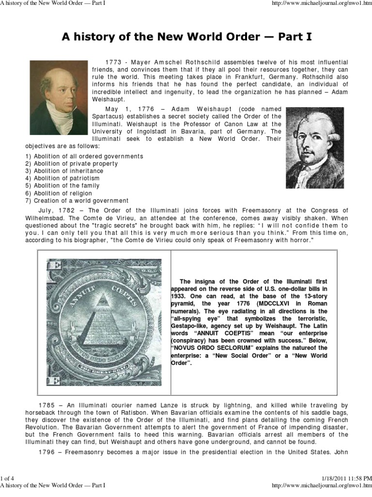 A History of The New World Order - Part I and II | PDF | Illuminati ...