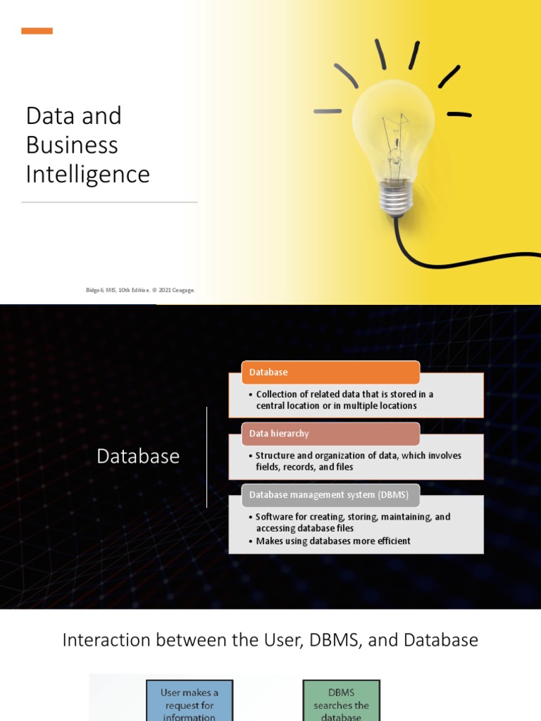 Data and Business Intelligence: Bidgoli, MIS, 10th Edition. © 2021 ...