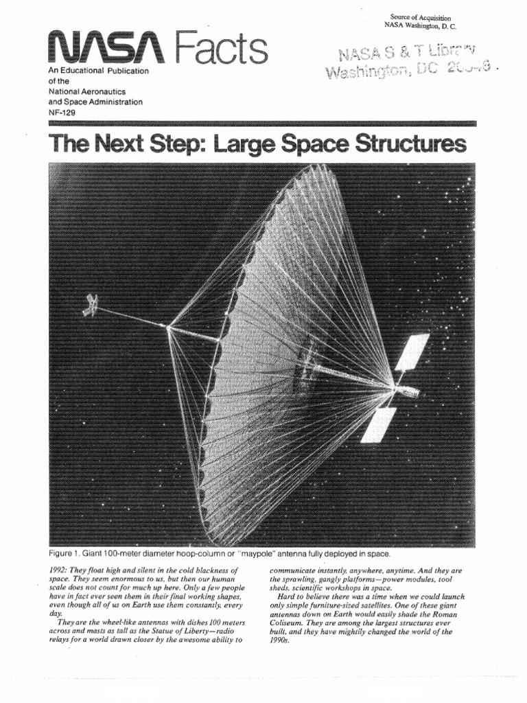 NASA Facts The Next Step Large Space Structures | PDF | Space Shuttle ...