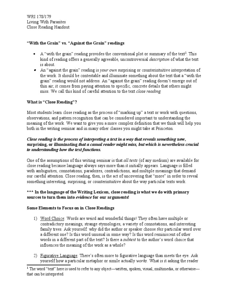 Close Reading Is The Process of Interpreting A Text in A Way That ...