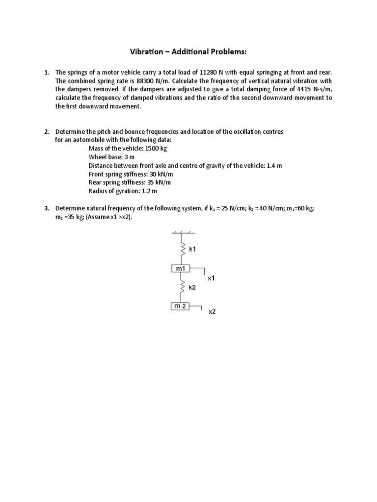 Vibration - Problems | PDF