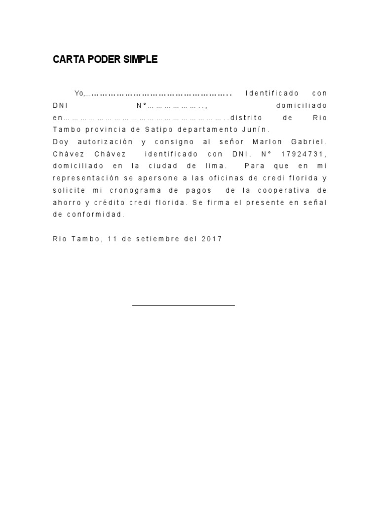 Carta Poder Simple | PDF