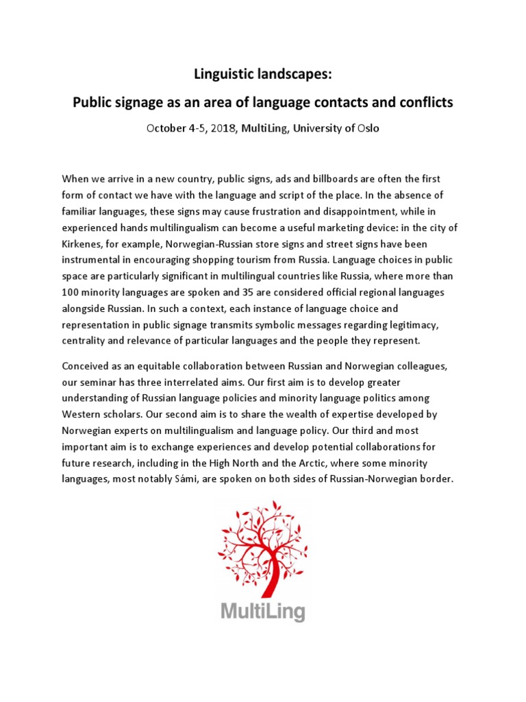 Linguistic Landscapes | PDF | Multilingualism | Norway
