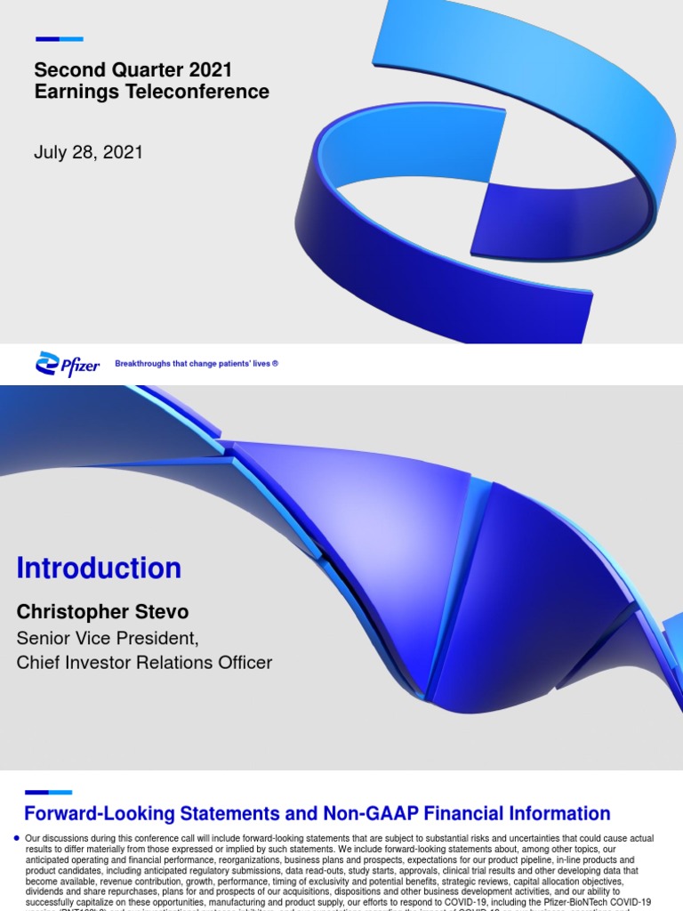 Pfizer Q2 2021 Earnings Charts | Download Free PDF | Influenza Vaccine ...