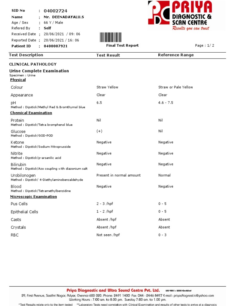 Urine Complete Examination: Colour Appearance PH | PDF | Pathology ...