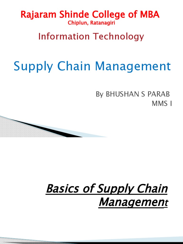 Basics of Supply Chain Management | PDF | Supply Chain | Supply Chain ...