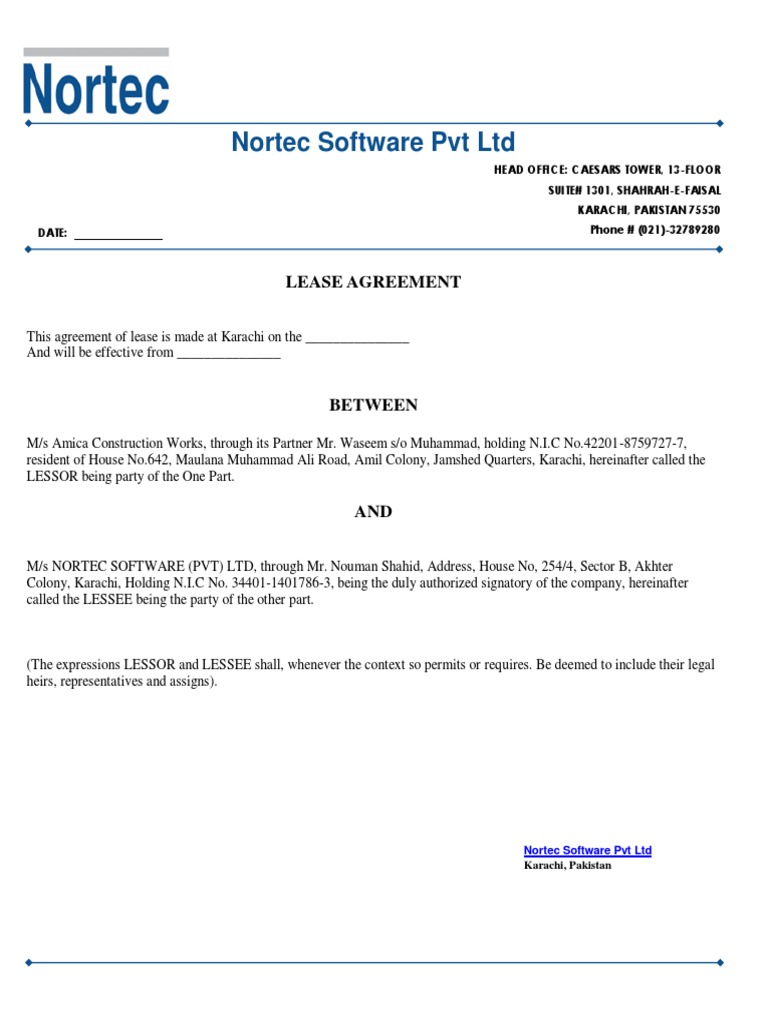 Nortec Lease Agreement | PDF