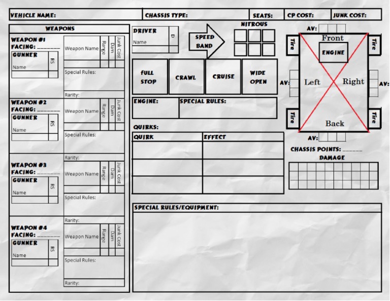 Vehicle Stat Sheet | PDF