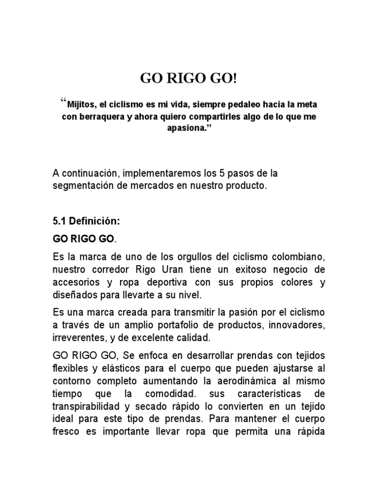 Go Rigo Go | PDF | Marketing | Business