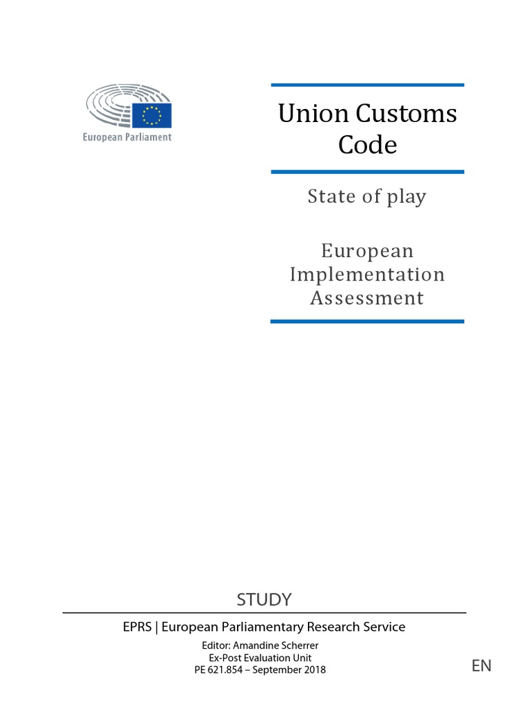 Eu Customs Code EPRS STU (2018) 621854 en | PDF | Customs | Uniform ...