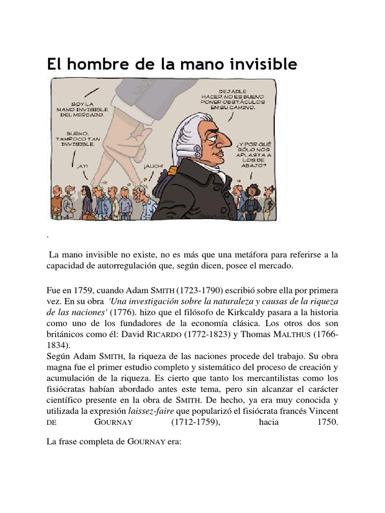 La Mano Invisible | PDF | Adam Smith | Ciencias económicas