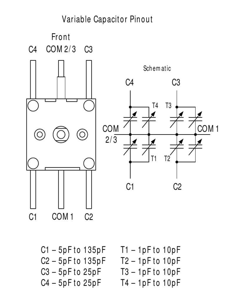 Variable Capacitor Pinout Front: Schematic | PDF
