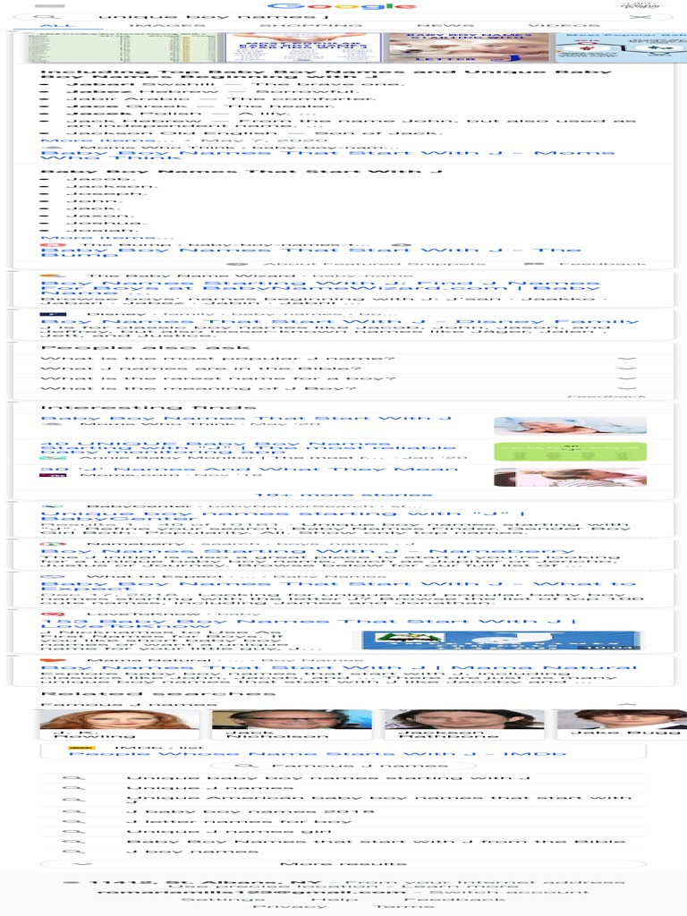 Unique Boy Names J - Google Search | PDF
