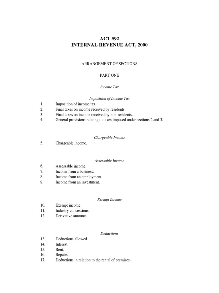 Internal Revenue Act, 2000 | PDF | Tax Deduction | Basis Of Accounting