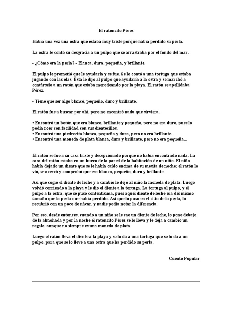 2do Ciclo de Primaria - El Ratoncito Perez - Test de Lectura ...