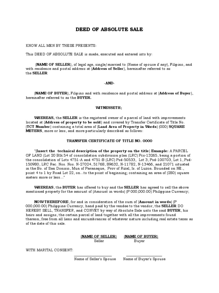 DOAS Template | PDF | Civil Law (Common Law) | Private Law