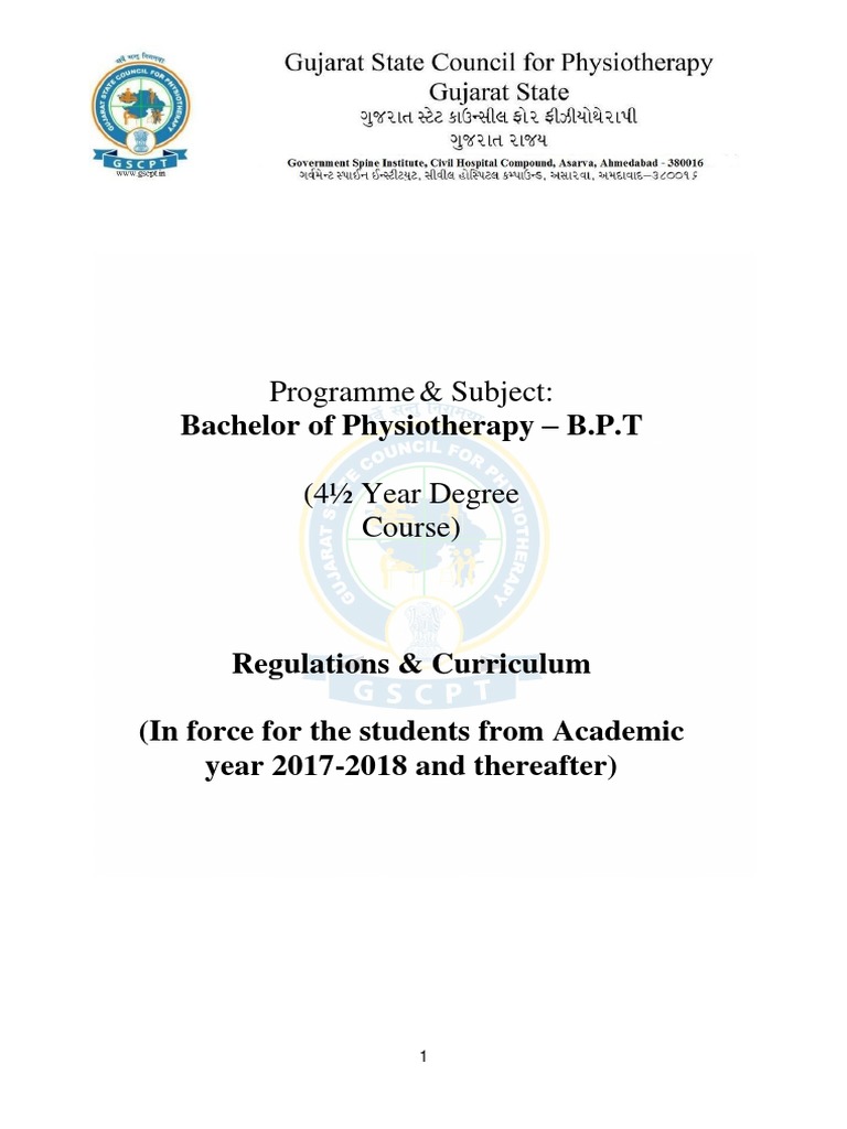 GSCPT BPT Syllabus | PDF | Physical Therapy | Psychotherapy