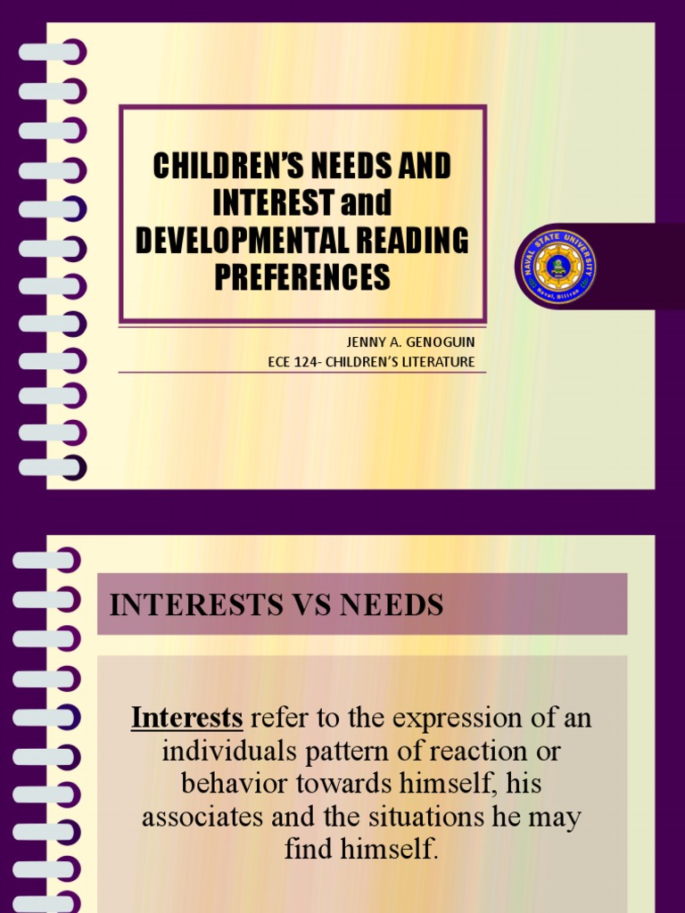 Children'S Needs and Interest and Developmental Reading Preferences ...