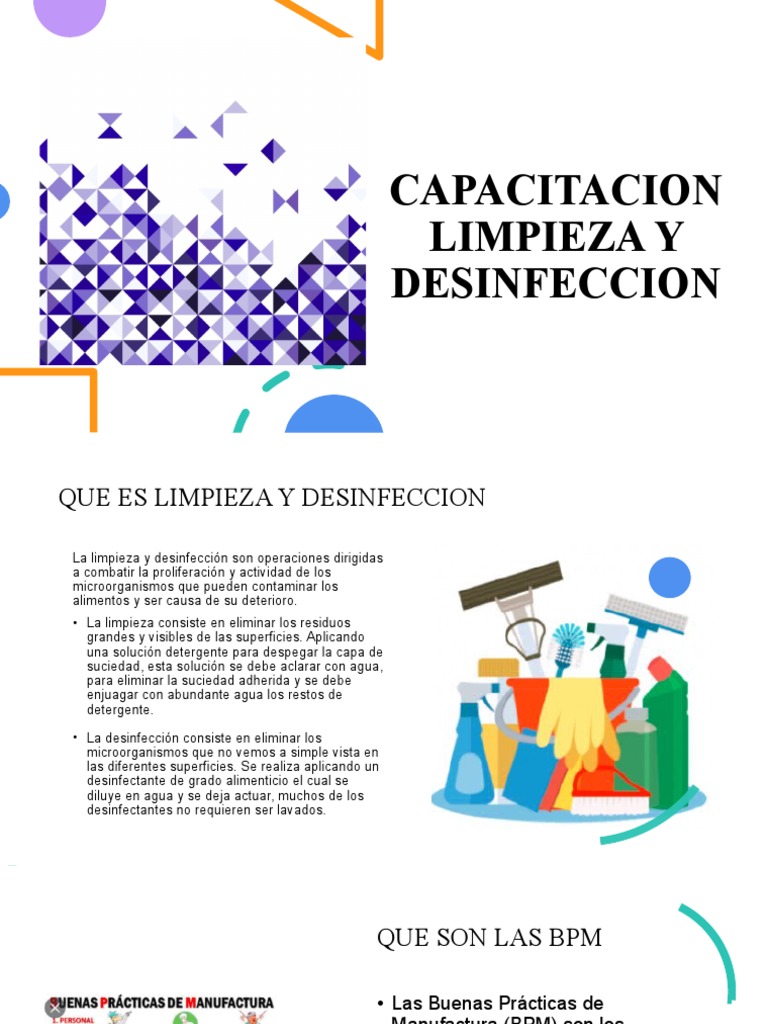 Capacitacion Limpieza y Desinfeccion | PDF | Lavado de manos | Alimentos
