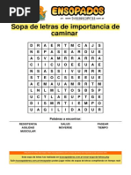 Sopa de Letras: Actividad Física y Salud | PDF