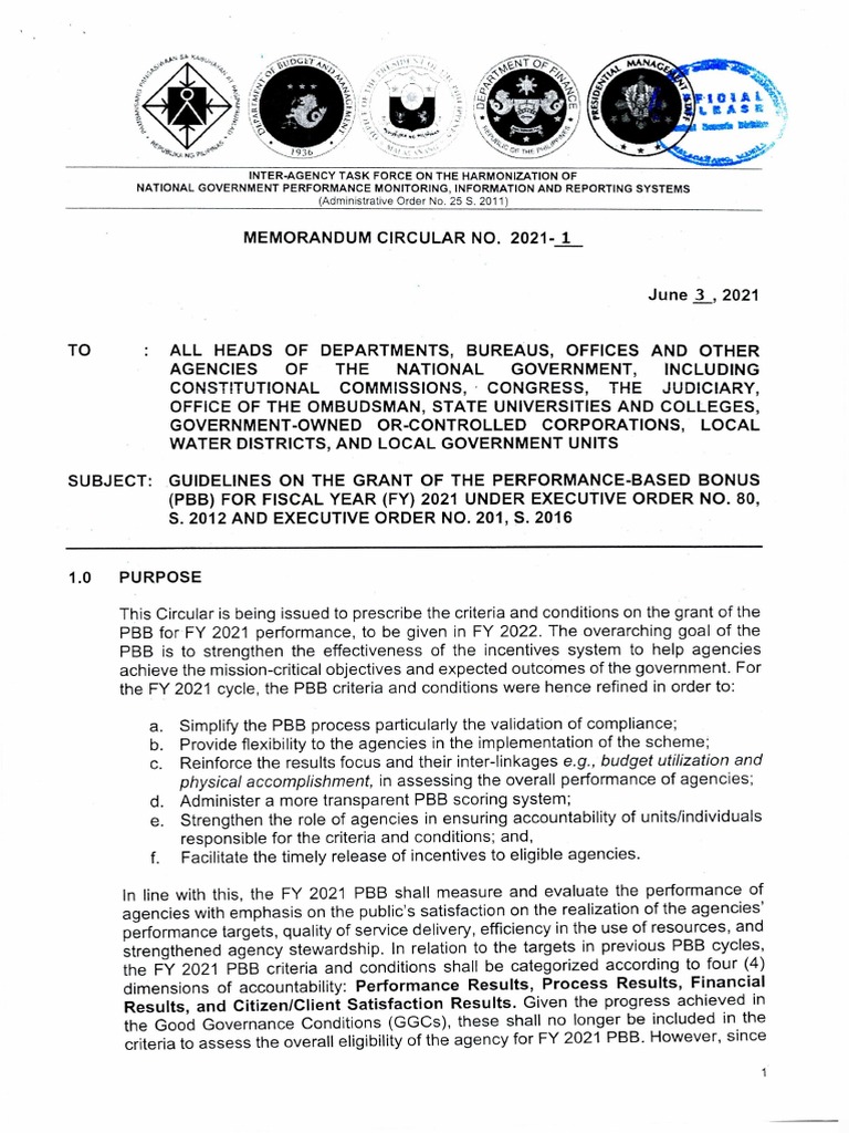 Memorandum Circular 2021 1 | PDF | Policy | Government