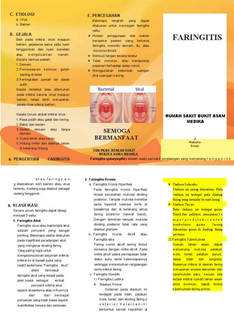 Leaflet Faringitis | PDF