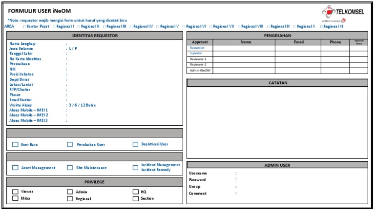 iNeOM UAM - Form Request User | PDF | Computer Access Control ...