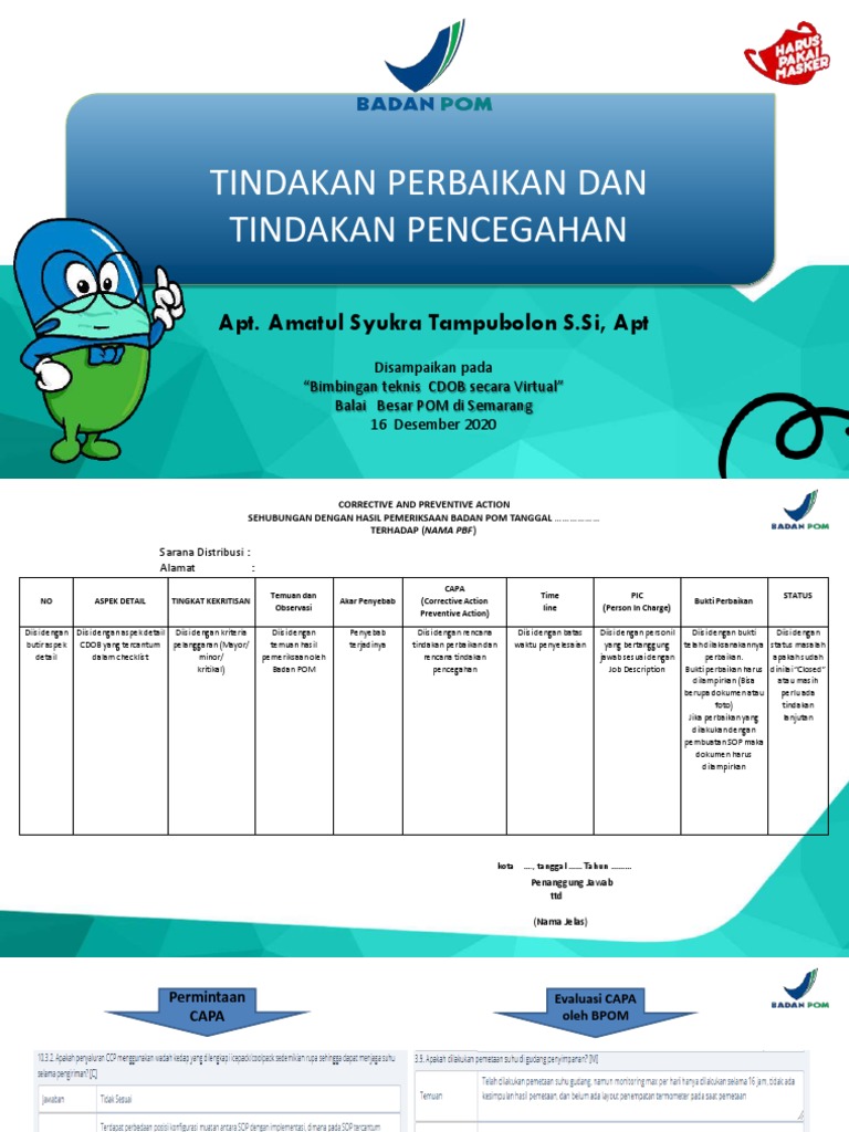 Panduan CAPA untuk PBF dan CDOB | PDF