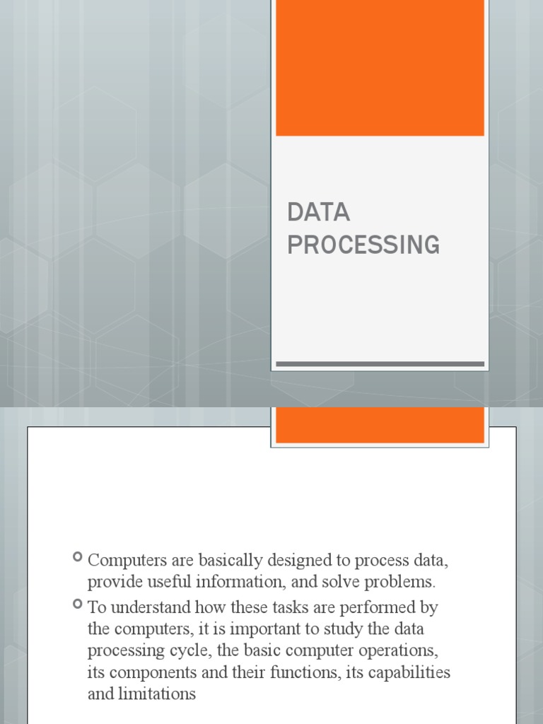 Data Processing | PDF | Data | Input/Output