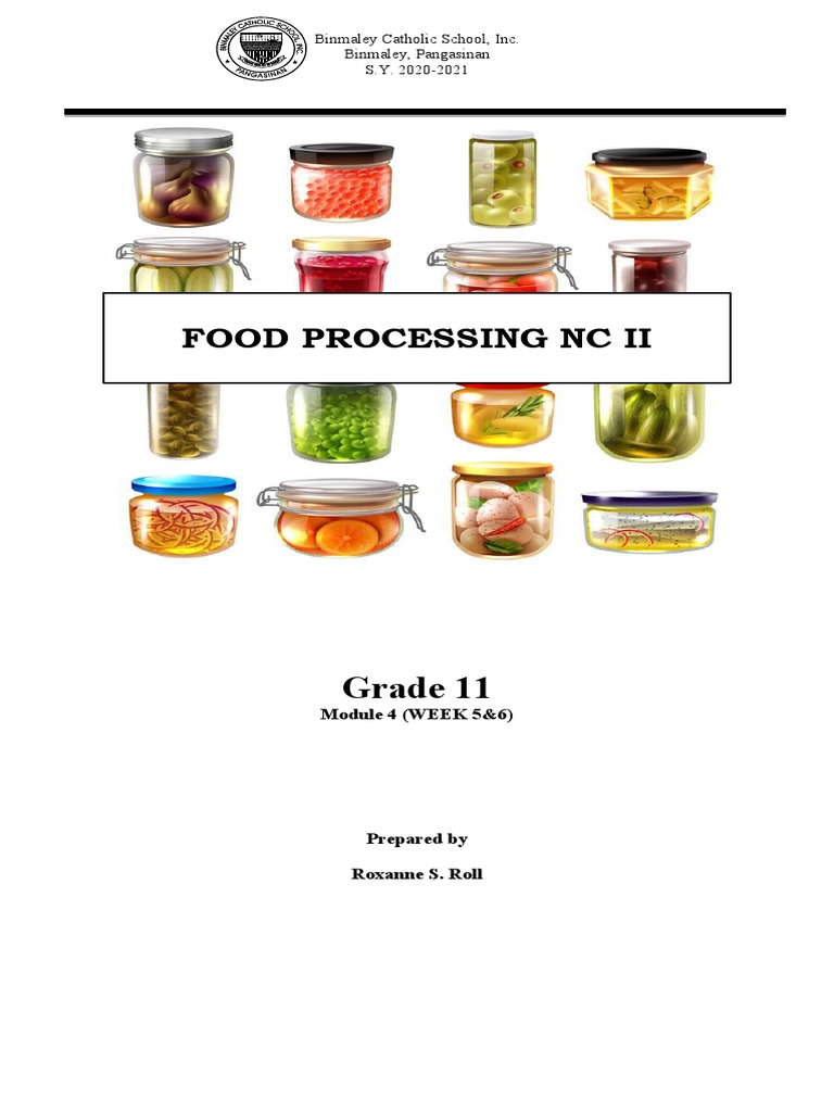 Food Processing NC Ii: Grade 11 | PDF | Pickling | Vegetables