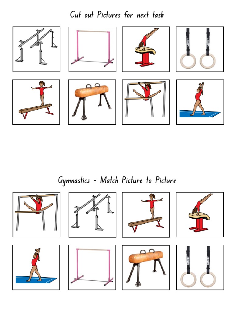Gymnastics Picture Matching Activities | PDF