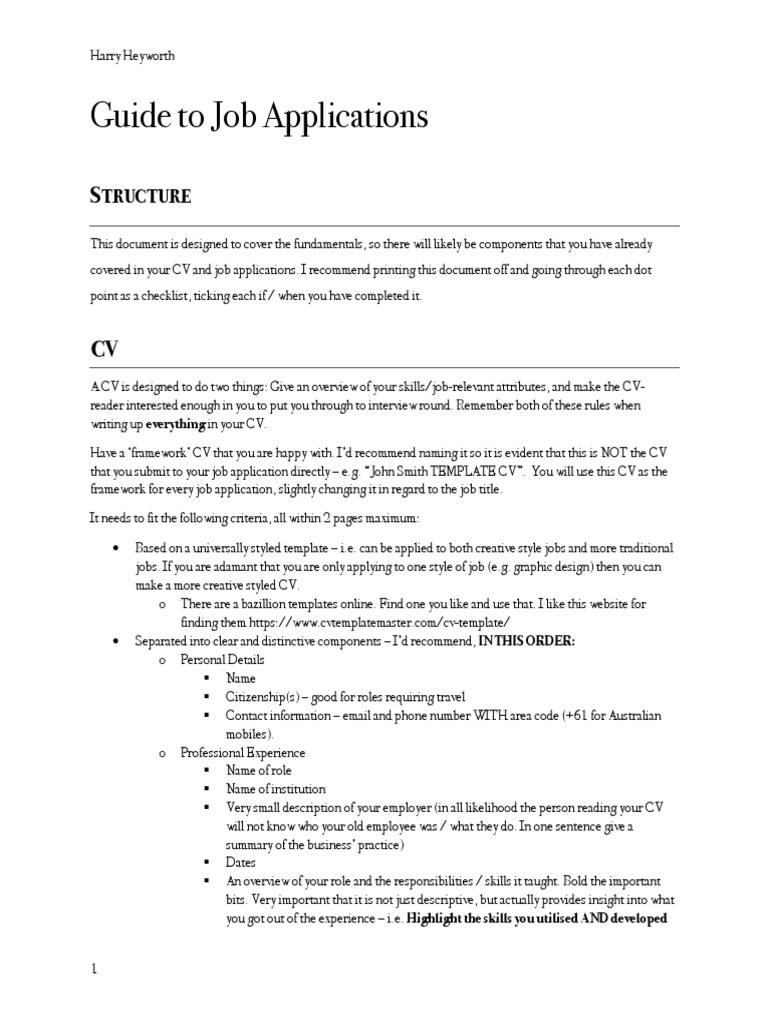 Guide To Job Applications and CV Writing | PDF | Cognition | Communication