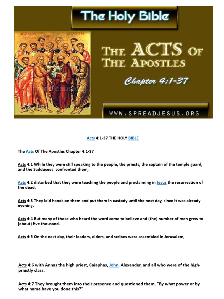 Acts 4 Presentation | PDF | Acts Of The Apostles | Saint Peter