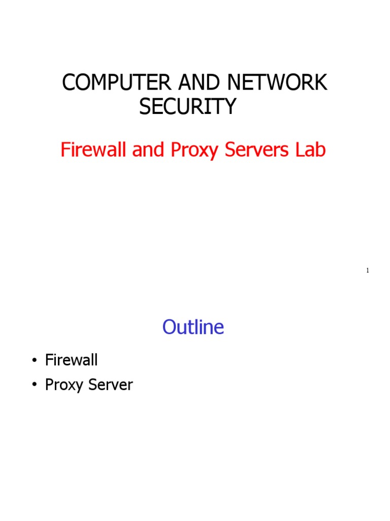 Computer and Network Security: Firewall and Proxy Servers Lab | PDF | Proxy Server | Port ...
