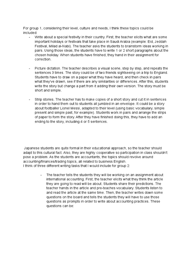Engaging Writing Tasks for ESL Students | PDF | Accounting | Cognition