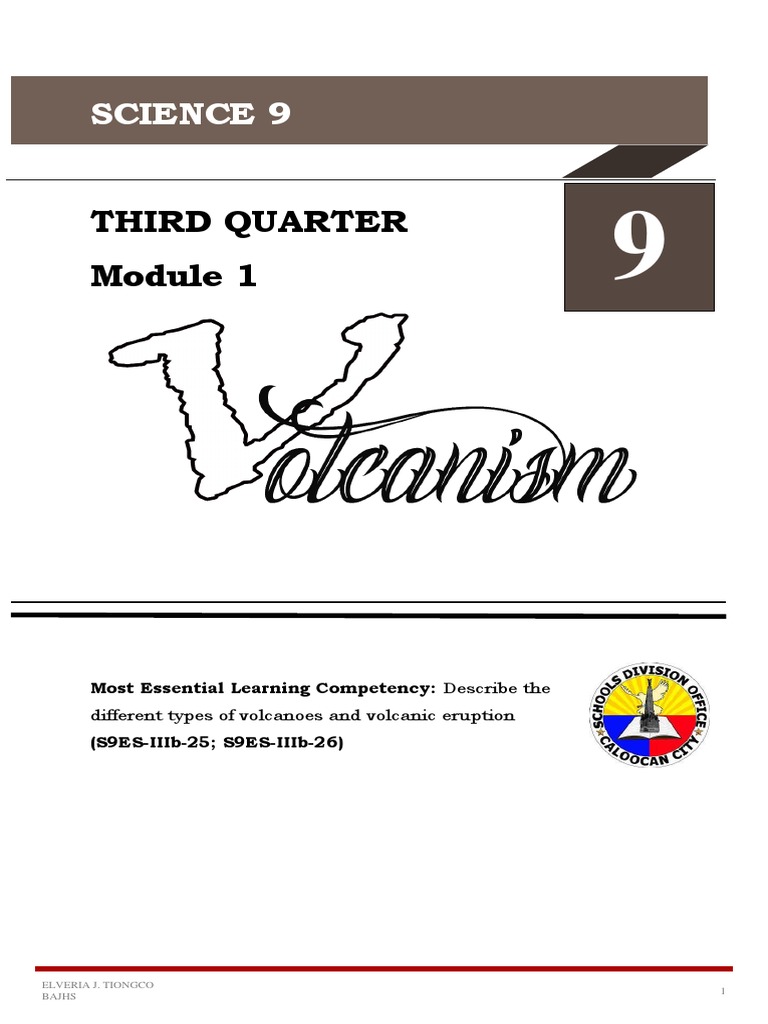 Science 9: Third Quarter | PDF | Volcano | Types Of Volcanic Eruptions