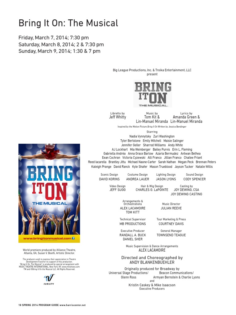 Bring It On The Musical | PDF | Broadway Theatre | Performing Arts