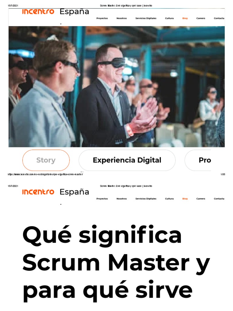 Scrum Master. Qué Significa y Qué Hace - Incentro | PDF | Scrum ...