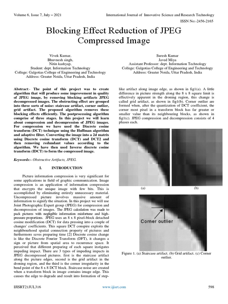 Blocking Effect Reduction of JPEG Compressed Image | PDF | Data Compression | Computer Data