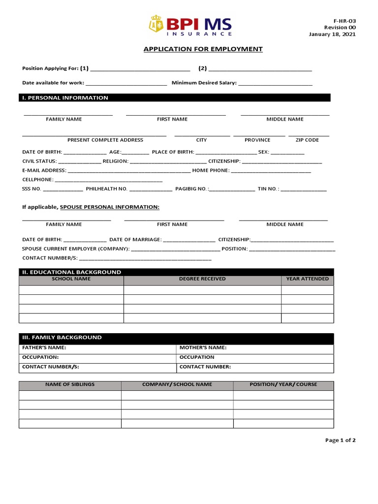 BPIMS Application Form | PDF | Common Law | Privacy