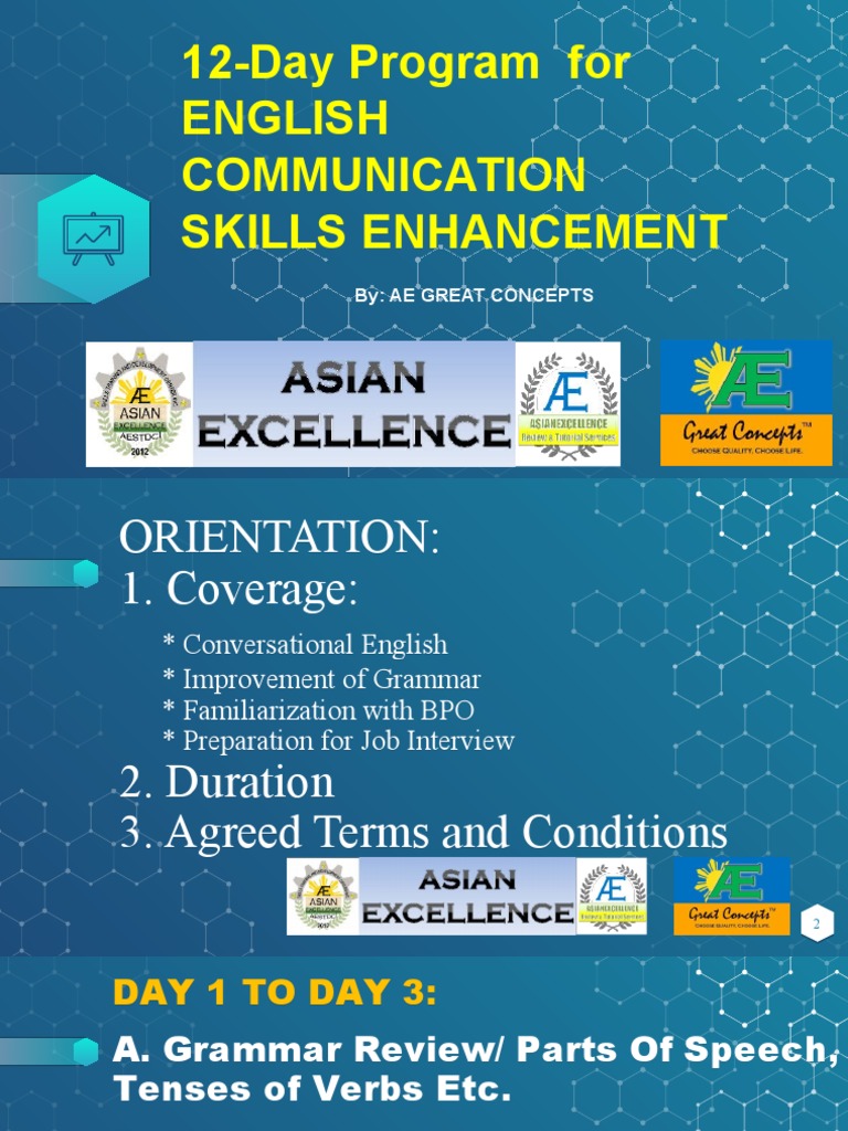 12-Day Program For English Communication Skills Enhancement | PDF ...