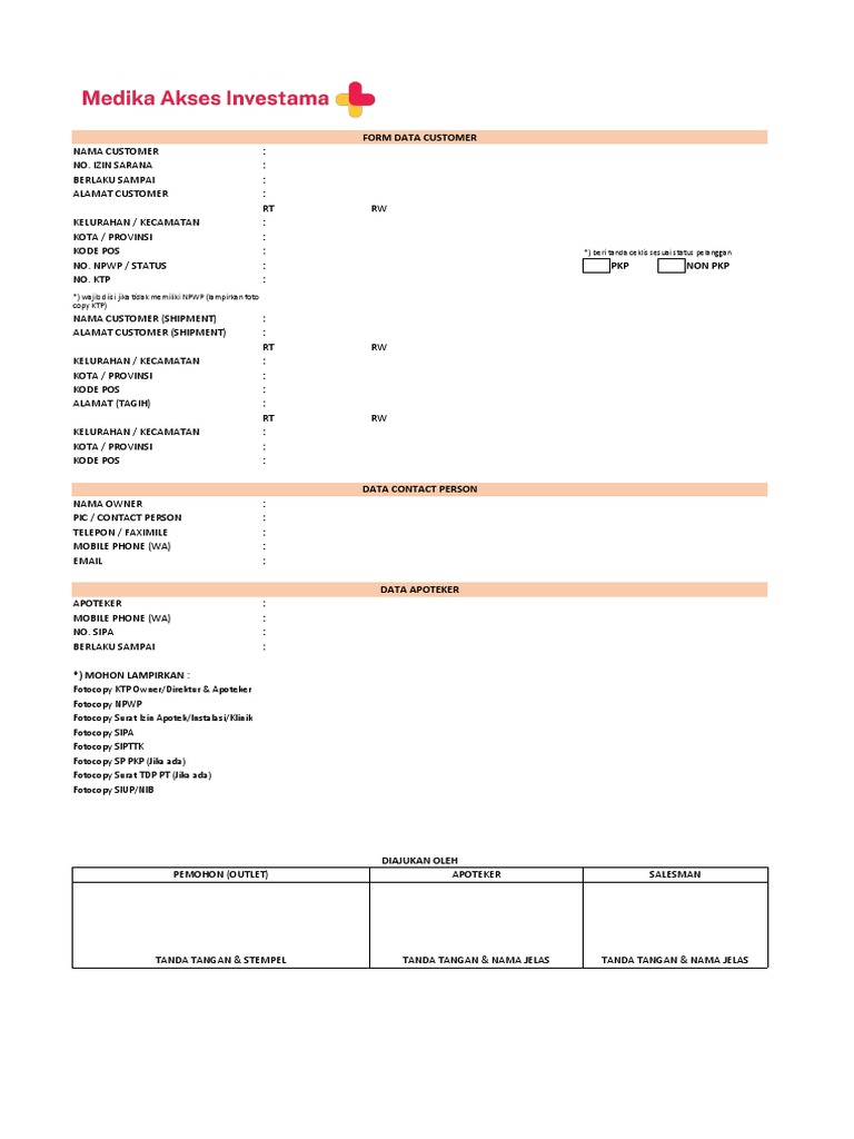 FORM MAI (Cust & Specimen) NEW | PDF