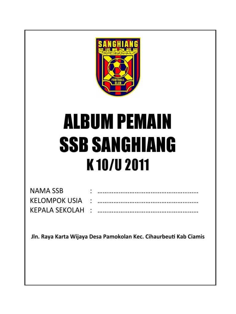 Album Pemain SSB Sanghiang | PDF