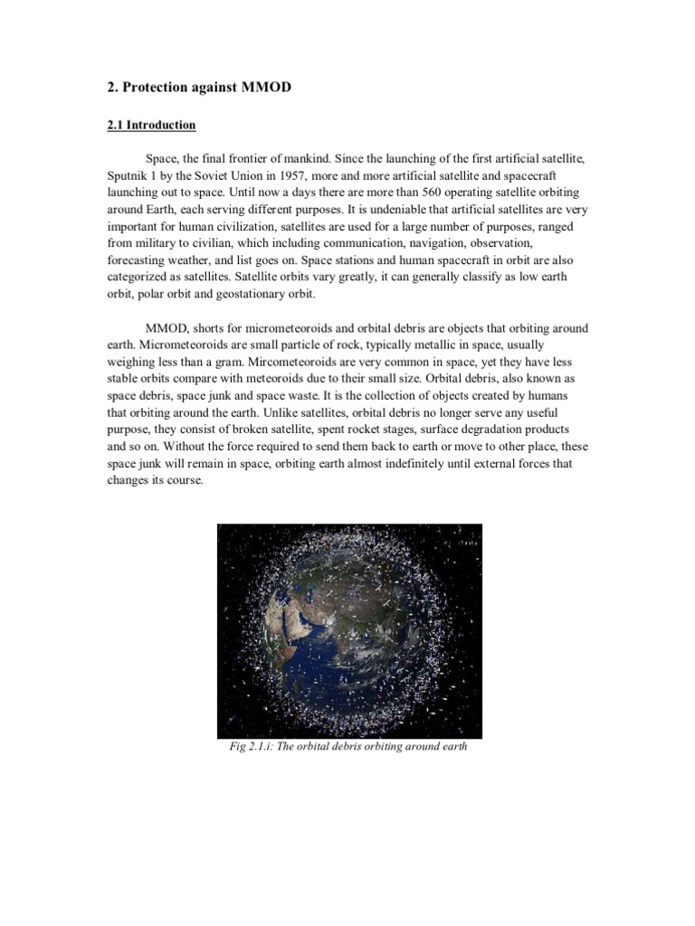 Protection Against MMOD | PDF | Space Debris | Composite Material