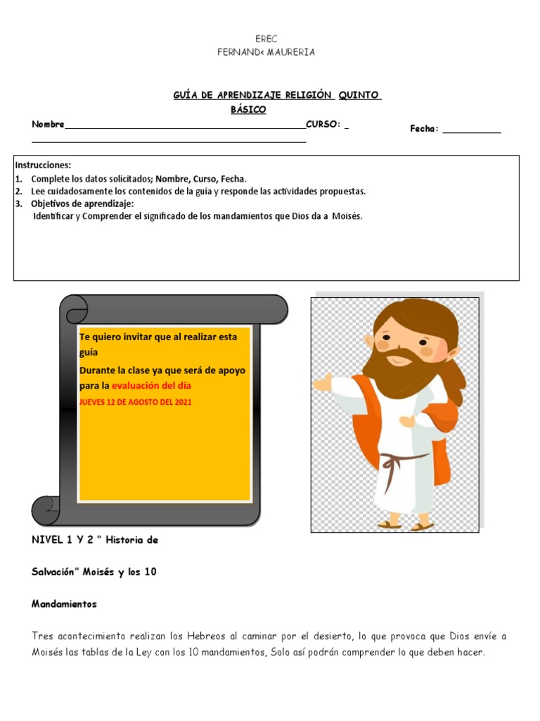 Actividades de los 10 Mandamientos para Niños | PDF | Moisés | Diez ...