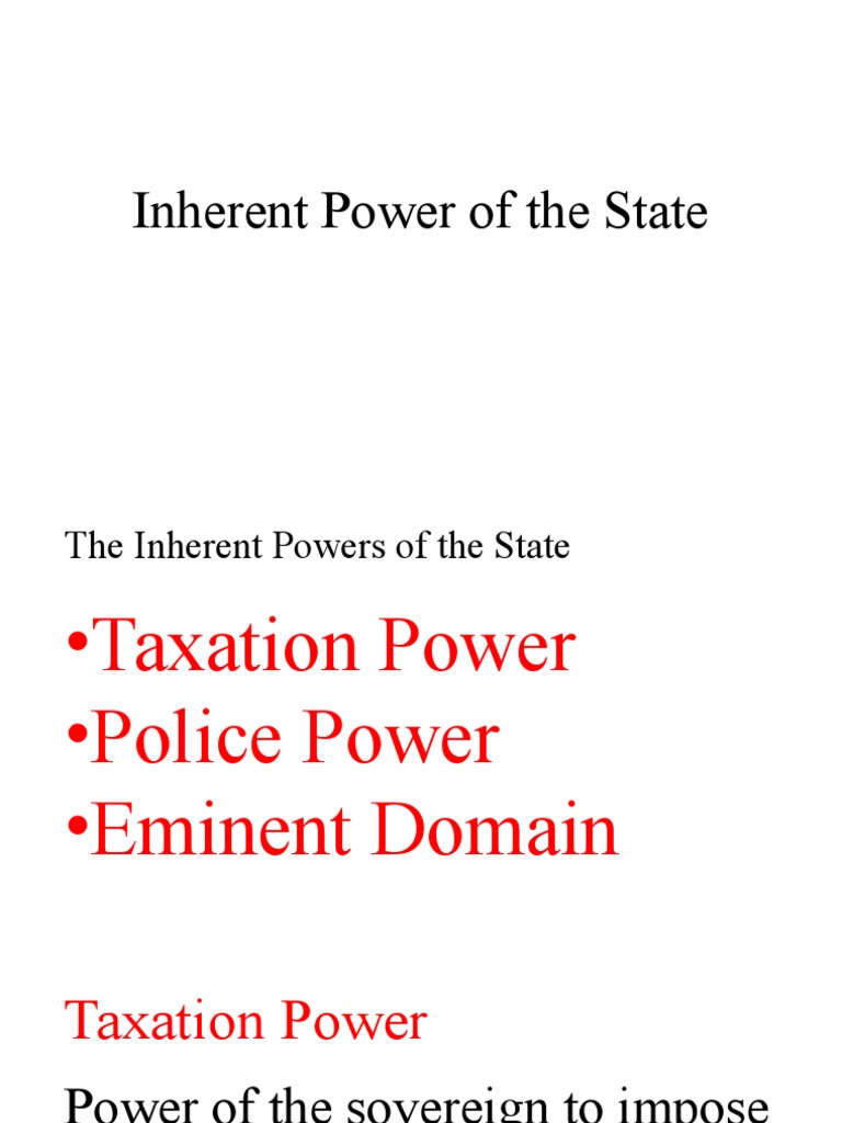 Inherent State Powers Explained | PDF