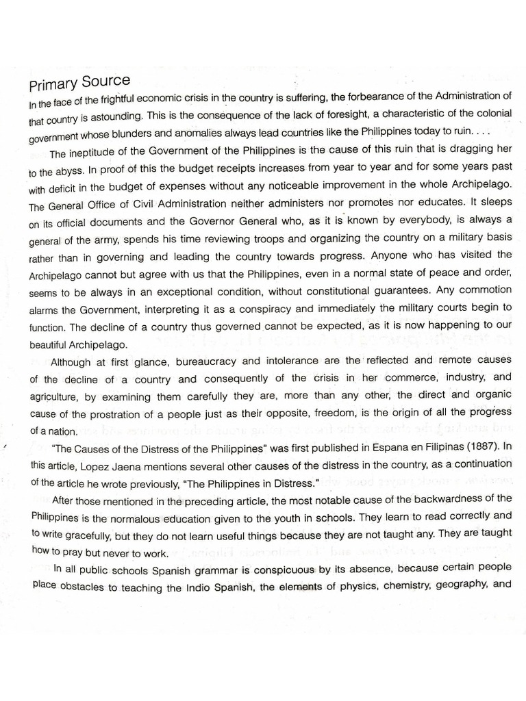 Excerpt From The Philippines in Distress | PDF