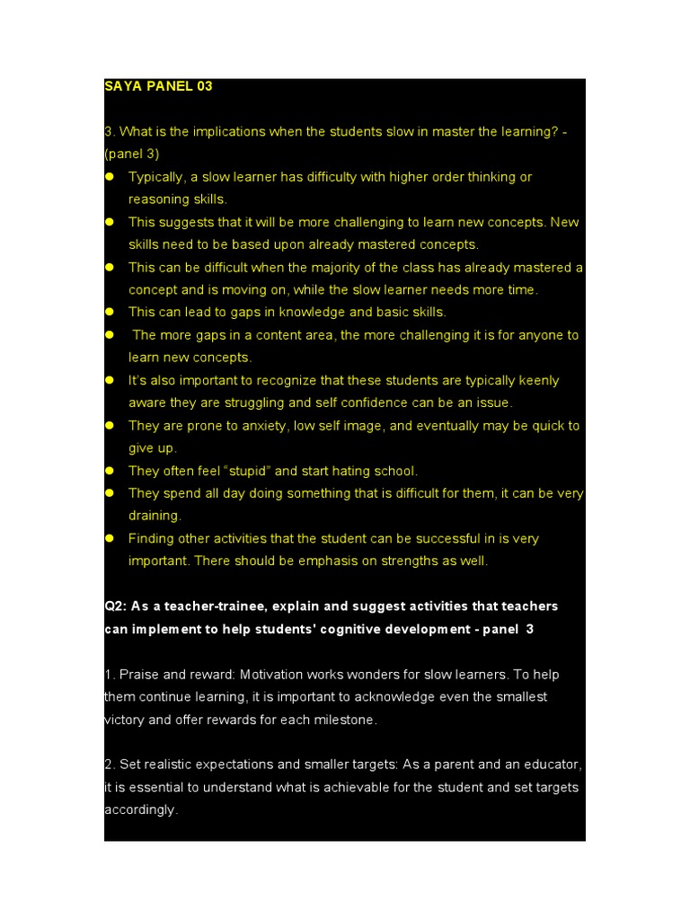 Panel 3 | Download Free PDF | Learning Disability | Reading Comprehension